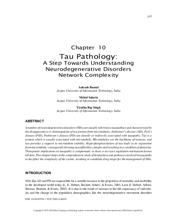 (PDF) Tau Pathology