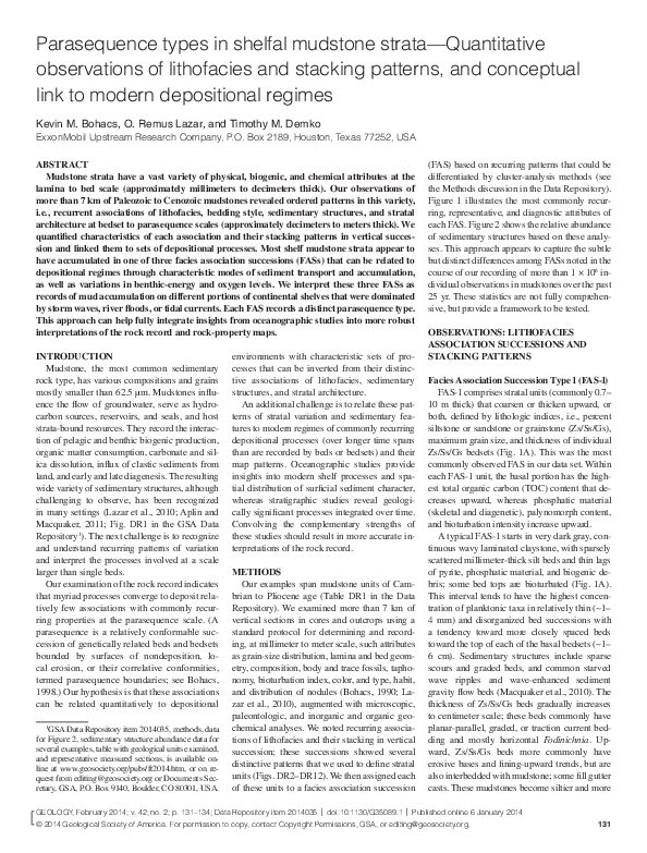 (PDF) Parasequence types in shelfal mudstone strata—Quantitative ...