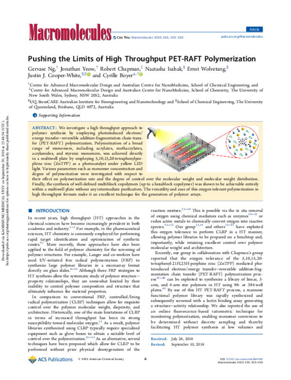 (PDF) Pushing the Limits of High Throughput PET-RAFT Polymerization