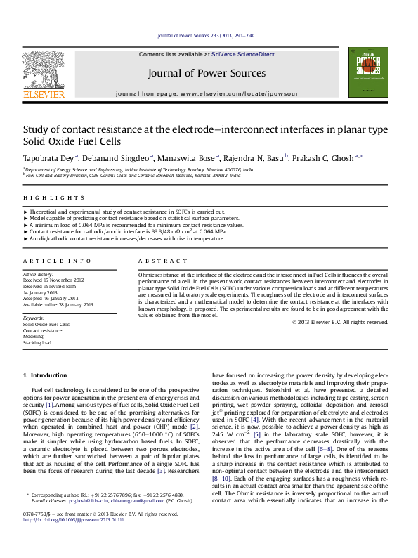 (PDF) Study of contact resistance at the electrode–interconnect ...