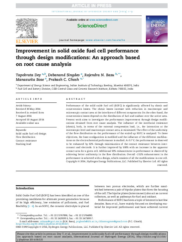 (PDF) Improvement in solid oxide fuel cell performance through design modifications: An approach ...