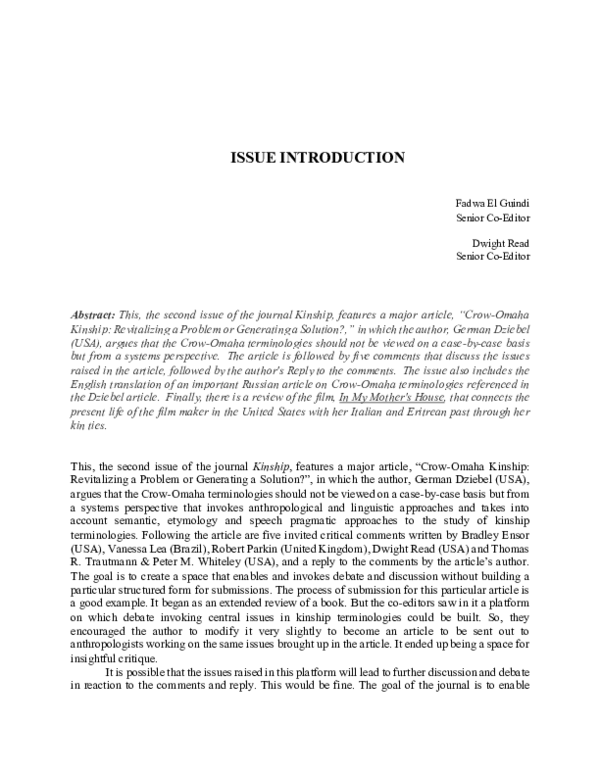 (PDF) Issue Introduction | Fadwa El Guindi - Academia.edu