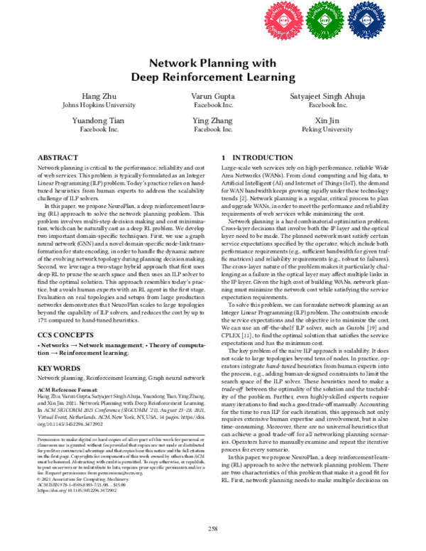 (PDF) Network planning with deep reinforcement learning
