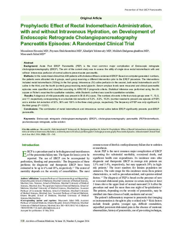 (PDF) Prophylactic Effect of Rectal Indomethacin Administration, with ...