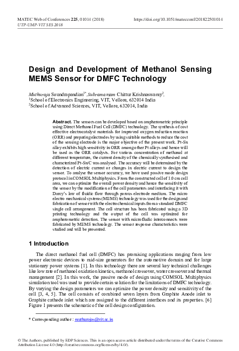 (PDF) Design and Development of Methanol Sensing MEMS Sensor for DMFC ...