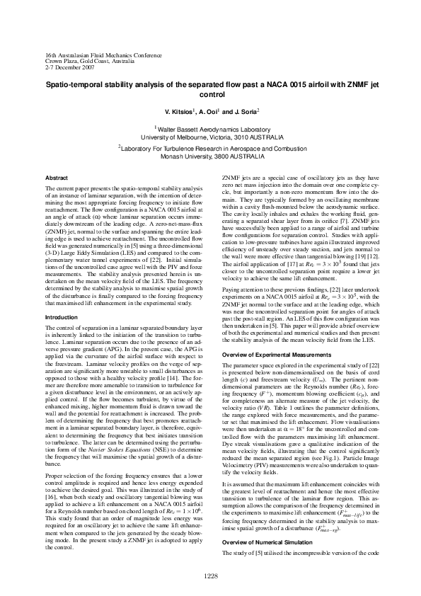 (PDF) Spatio-temporal stability analysis of the separated flow past a NACA 0015 airfoil with ...