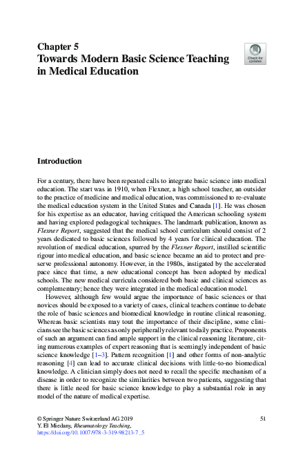 (PDF) Towards Modern Basic Science Teaching in Medical Education