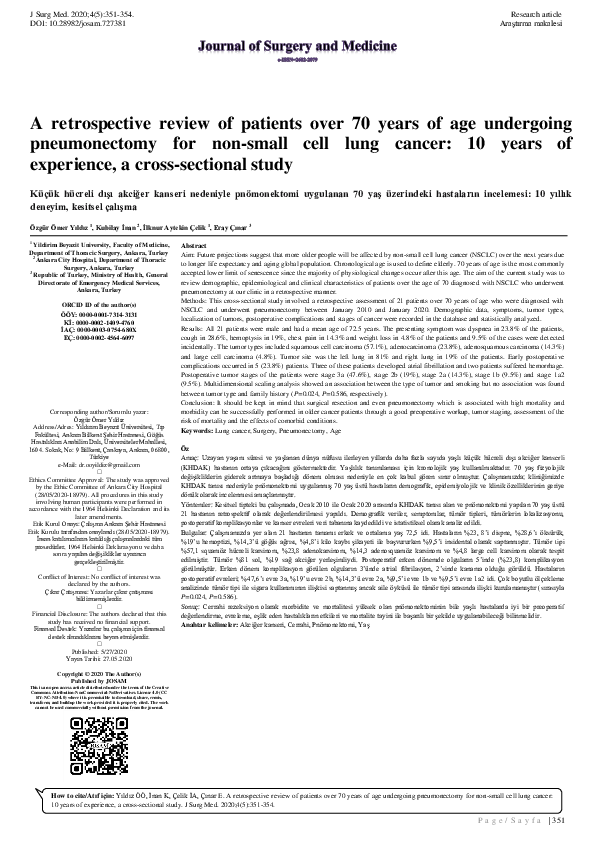 (PDF) A retrospective review of patients over 70 years of age ...