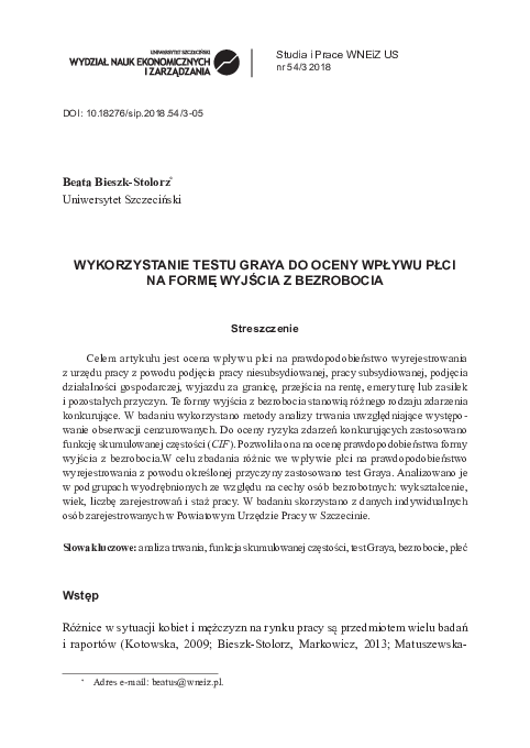 (PDF) Application of the Gray test to the assessment of the influence ...