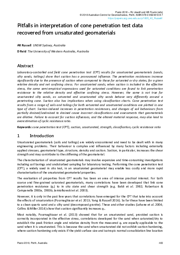 (PDF) Pitfalls in interpretation of cone penetration test data ...