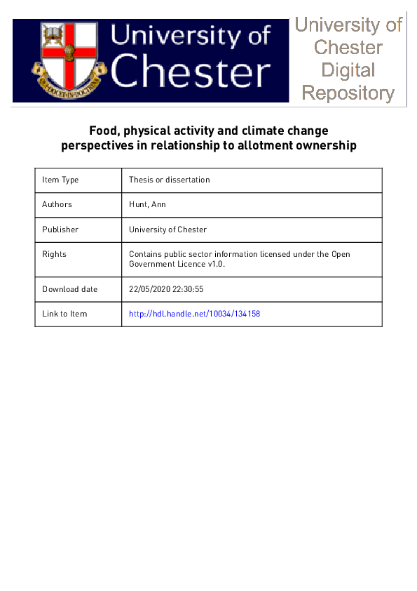 (PDF) Food, physical activity and climate change perspectives in ...