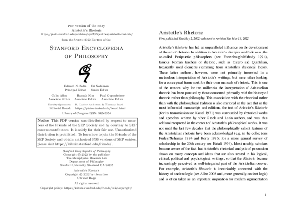 (PDF) Aristotle's Rhetoric _ SEP-Entry_new_ (2022)