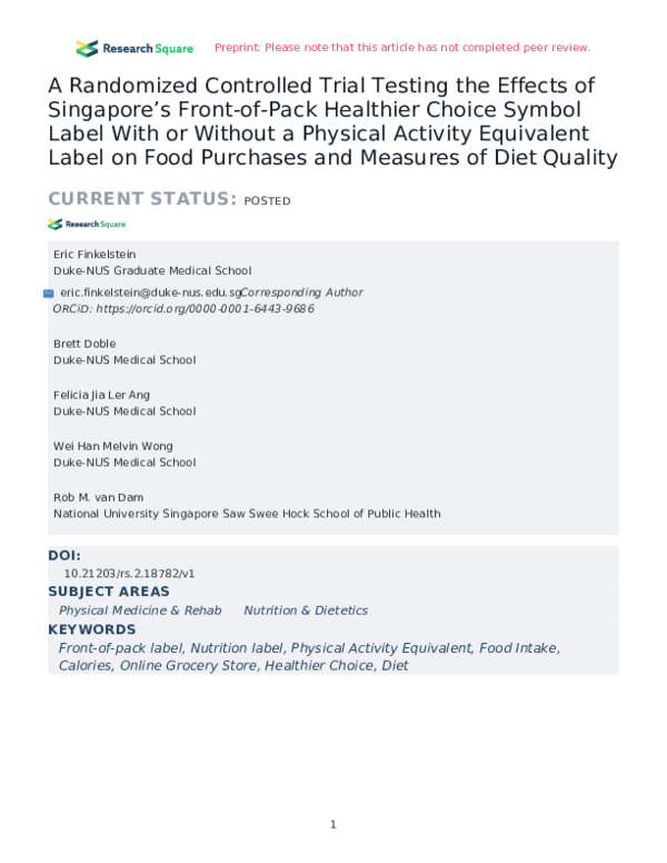 (PDF) A Randomized Controlled Trial Testing the Effects of Singapore’s ...