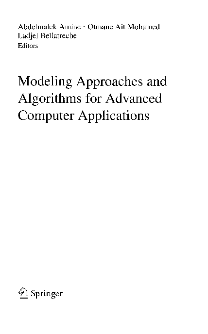 Pdf Modeling Approaches And Algorithms For Advanced Computer Applications