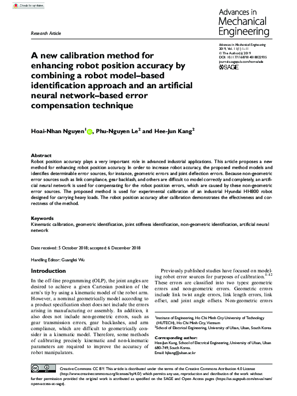 (PDF) A new calibration method for enhancing robot position accuracy by ...