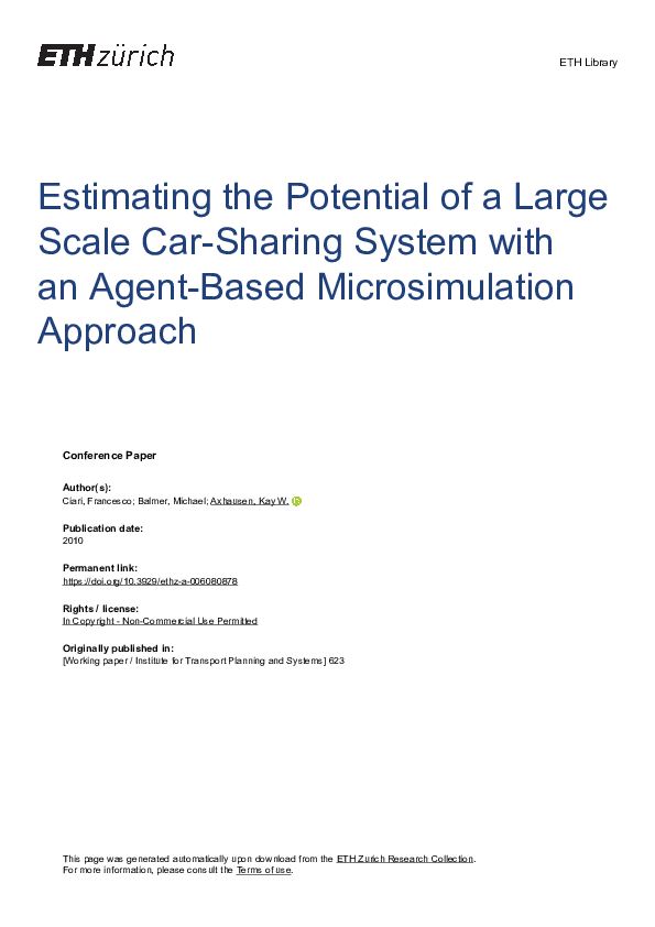 (PDF) Estimating the potential of a large scale car-sharing system with an agent-based ...
