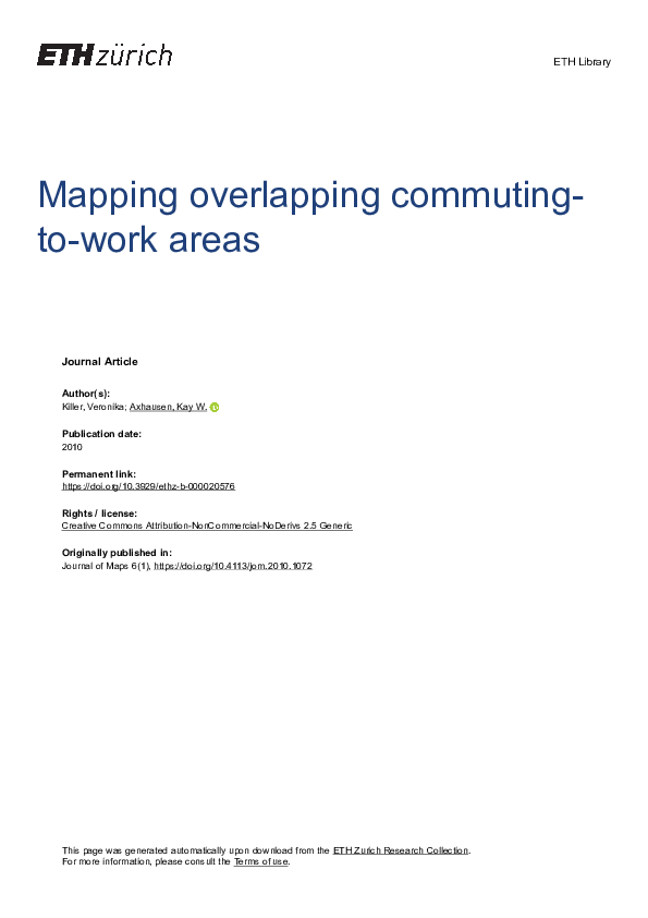 (PDF) Mapping Overlapping Commuting-to-Work Areas