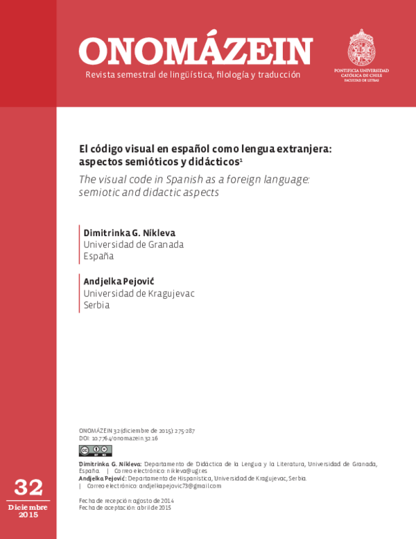 (PDF) The visual code in Spanish as a foreign language: semiotic and ...