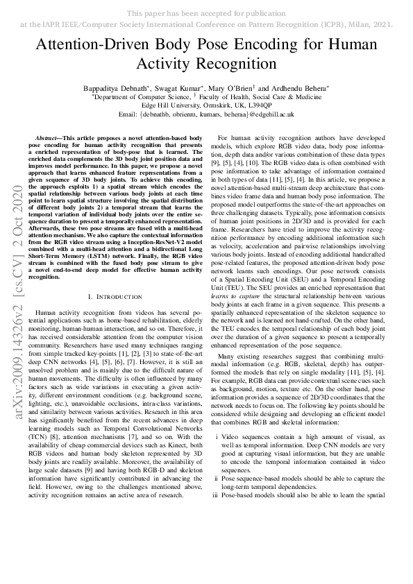 (PDF) Attention-Driven Body Pose Encoding for Human Activity Recognition