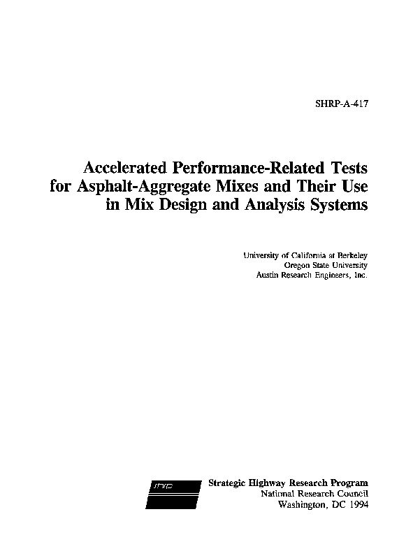 (PDF) Accelerated performance-related tests for asphalt-aggregate mixes ...