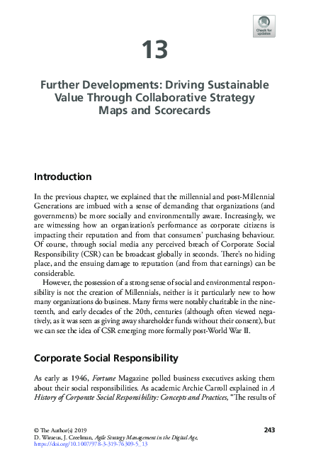 (PDF) Further Developments: Driving Sustainable Value Through ...