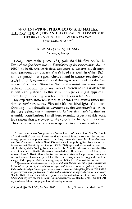 (PDF) Fermentation, Phlogiston and Matter Theory: Chemistry and Natural ...