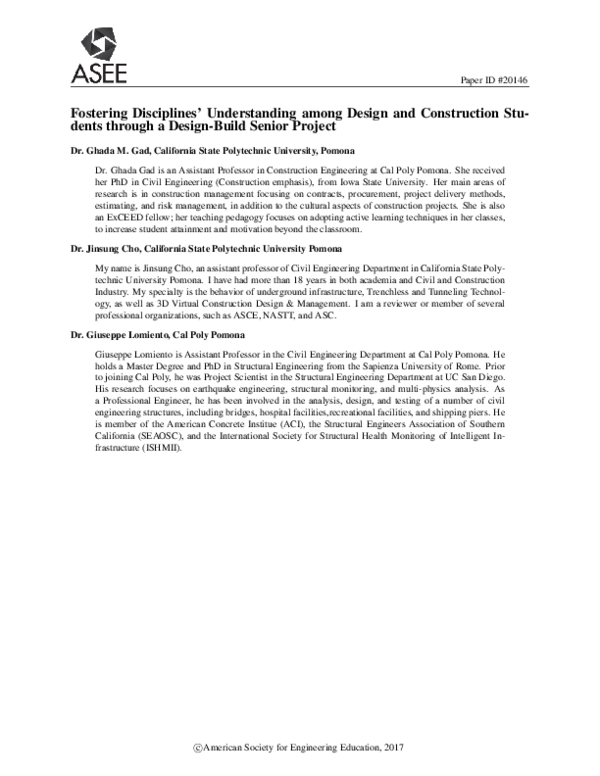 (PDF) Fostering Disciplines' Understanding among Design and ...