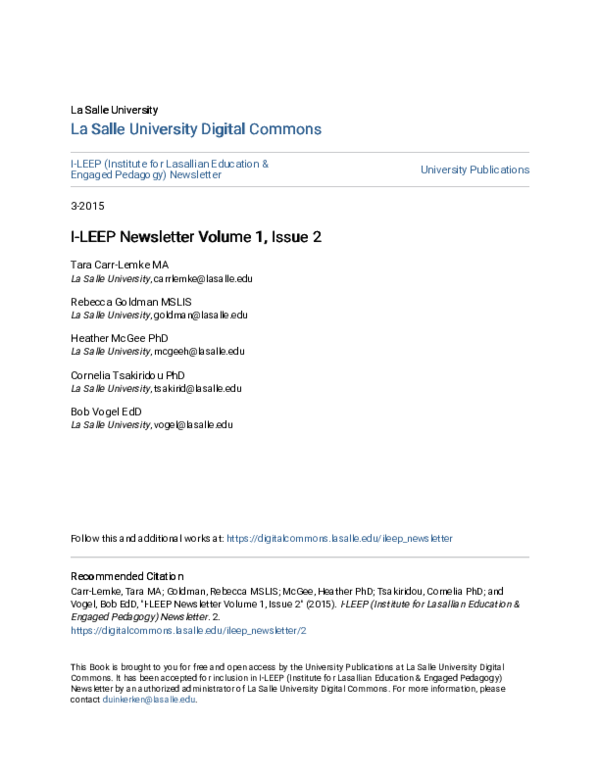 (PDF) I-LEEP Newsletter Volume 1, Issue 2