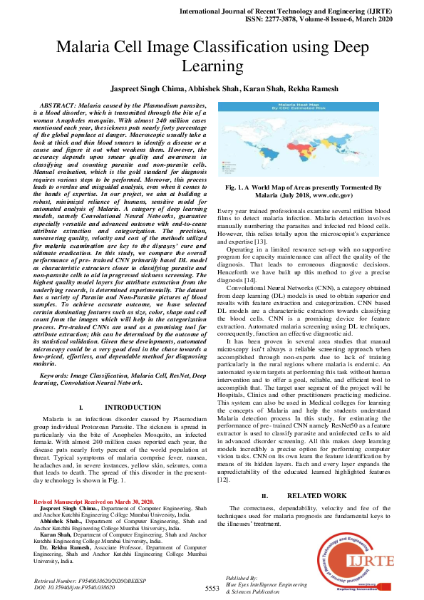 (PDF) Malaria Cell Image Classification using Deep Learning