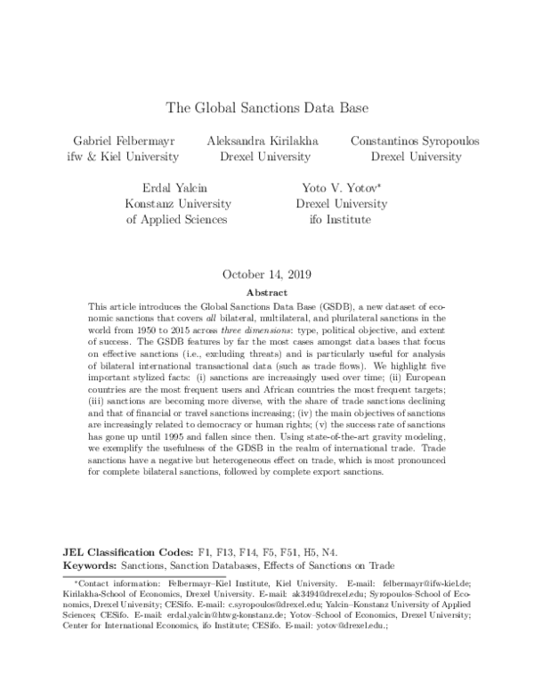 (PDF) The global sanctions data base