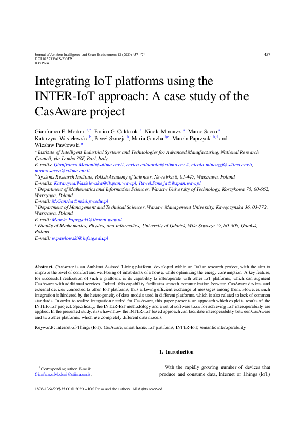 (PDF) Integrating IoT platforms using the INTER-IoT approach: A case ...
