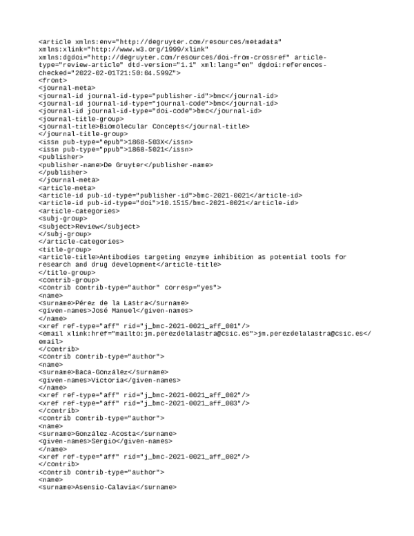 Antibodies targeting enzyme inhibition as potential tools for research ...