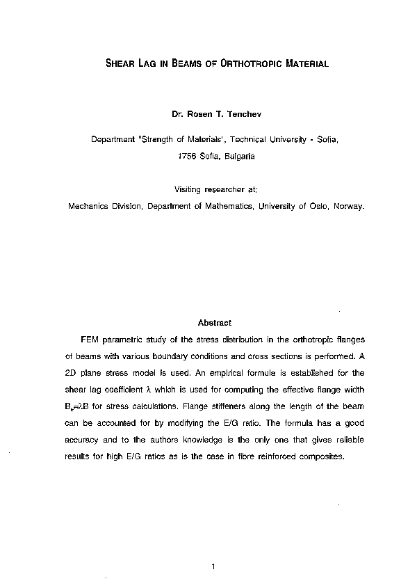 (PDF) Shear leg beams of orthotropic material