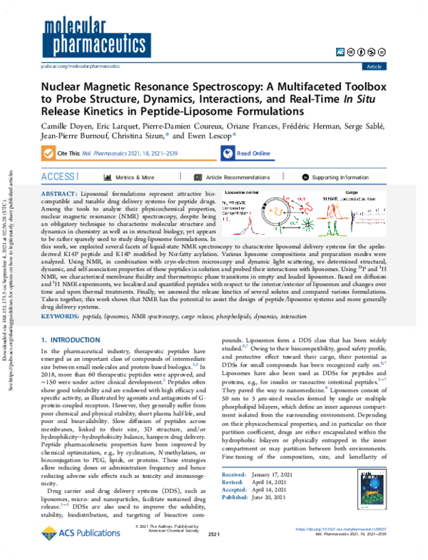 (PDF) Nuclear Magnetic Resonance Spectroscopy: A Multifaceted Toolbox ...