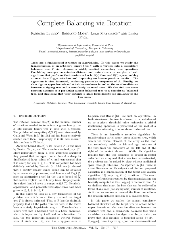 (PDF) Complete Balancing via Rotation | Linda Pagli - Academia.edu