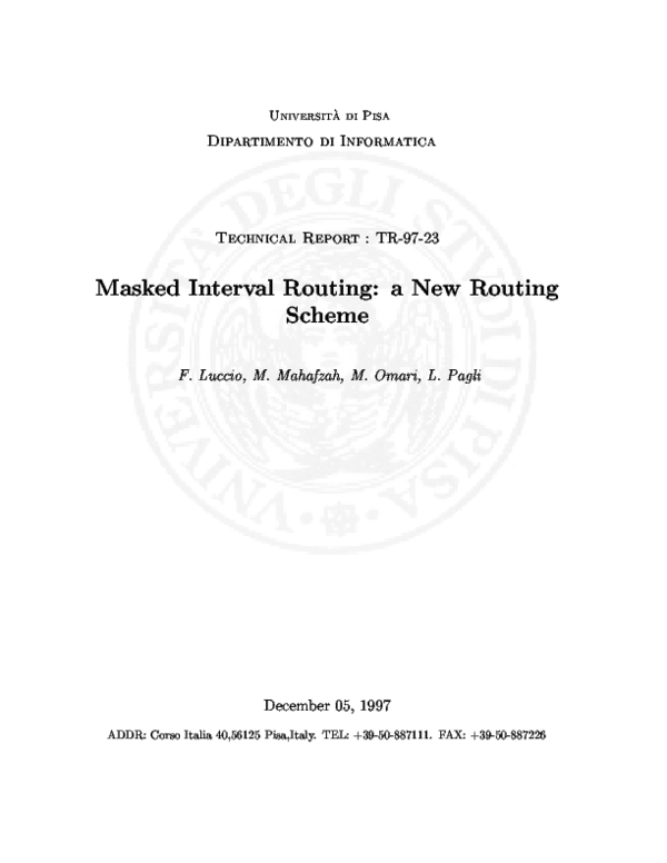 (PDF) Masked Interval Routing: A New Routing Scheme