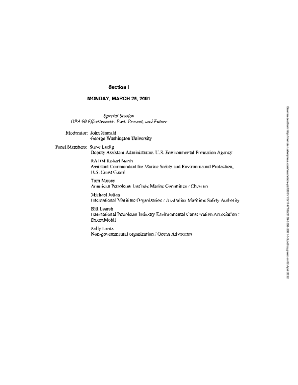 (PDF) OPA 90 Effectiveness: Past, Present, and Future