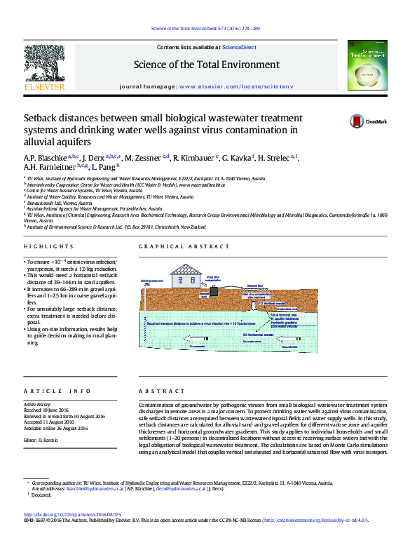 (PDF) Setback distances between small biological wastewater treatment ...