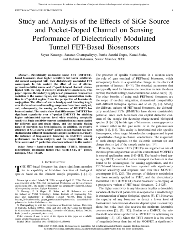 (PDF) Study and Analysis of the Effects of SiGe Source and Pocket-Doped Channel on Sensing ...