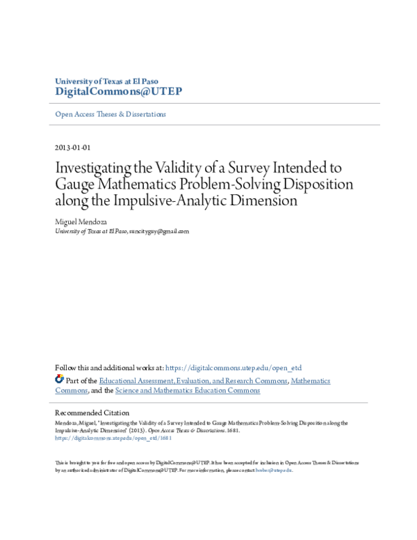 (PDF) Investigating the validity of a survey intended to gauge ...