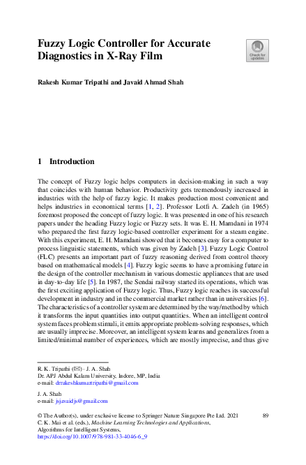 (PDF) Fuzzy Logic Controller for Accurate Diagnostics in X-Ray Film
