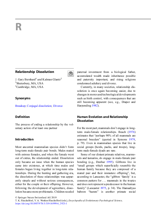 (PDF) Relationship Dissolution