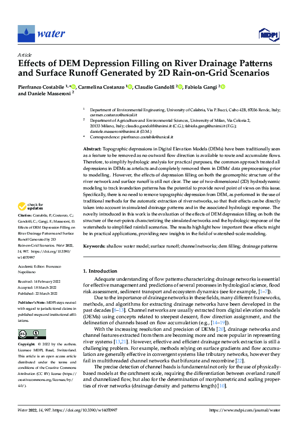 (PDF) Effects of DEM Depression Filling on River Drainage Patterns and Surface Runoff Generated ...