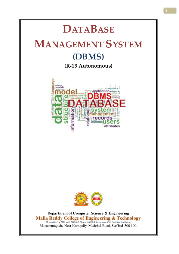 (PDF) DATABASE MANAGEMENT SYSTEMS