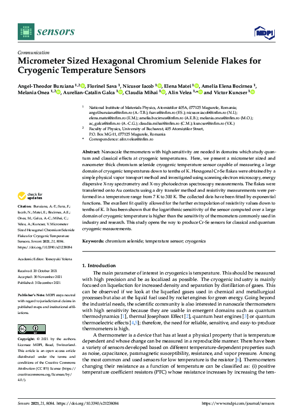 (PDF) Micrometer Sized Hexagonal Chromium Selenide Flakes for Cryogenic ...