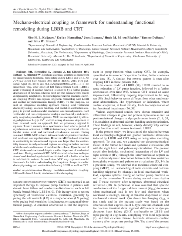 (PDF) Mechano-electrical coupling as framework for understanding ...