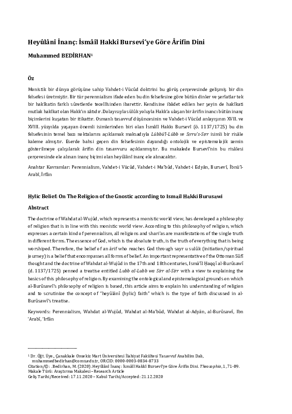(PDF) Hylic Belief: On The Religion of the Gnostic according to Ismail ...