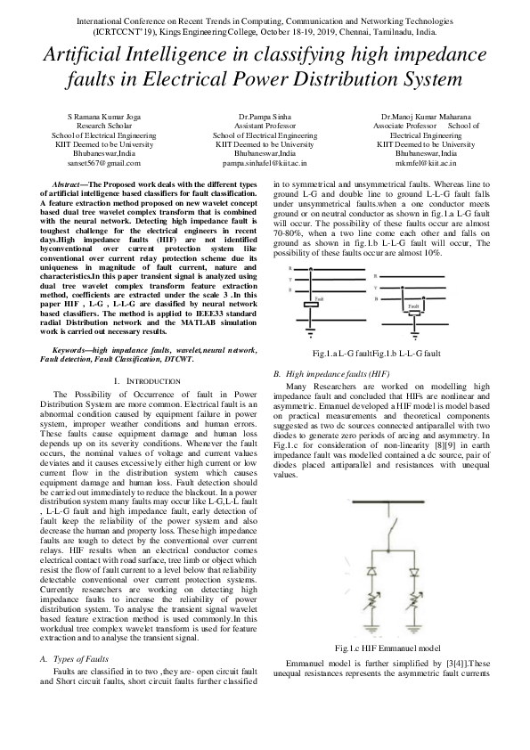 Pdf Artificial Intelligence In Classifying High Impedance Faults In Electrical Power 