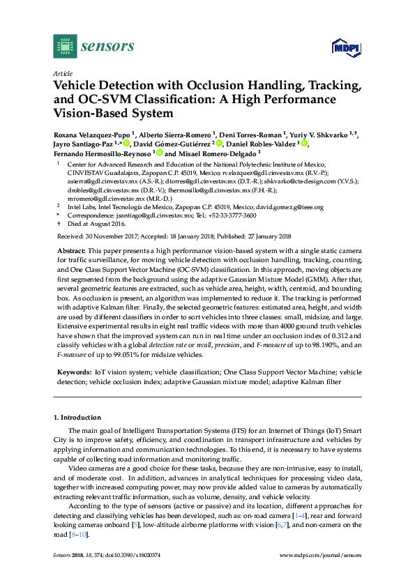 (PDF) Vehicle Detection with Occlusion Handling, Tracking, and OC-SVM Classification: A High ...