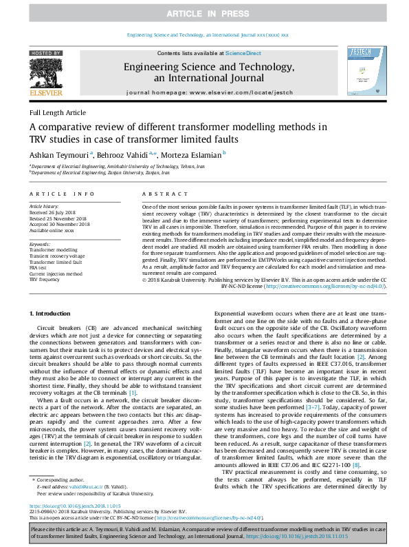 (PDF) A comparative review of different transformer modelling methods ...